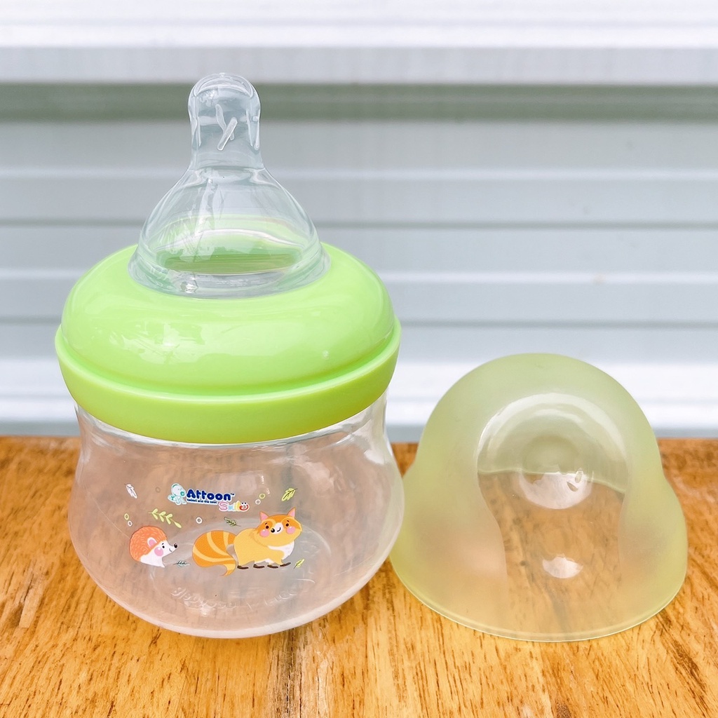 ATTOON ขวดนมคอกว้าง ขนาด 4 oz. รุ่น Smile สามารถเลือกสีได้ | Shopee Thailand