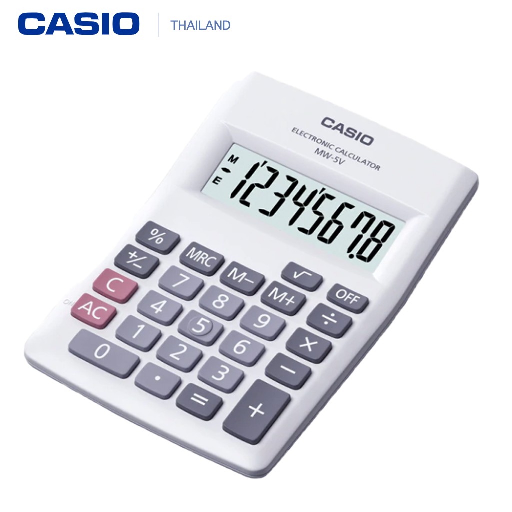 Casio เครื่องคิดเลข รุ่น MW-5V (Black) 8 หลัก (รับประกัน CMG 2 ปี) ขนาด ...