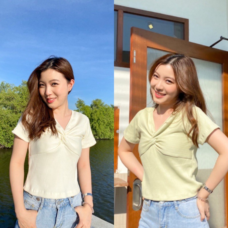 ♚Koisuru “Yuri Top” (ครีม /ม่วง) พร้อมส่ง | Shopee Thailand