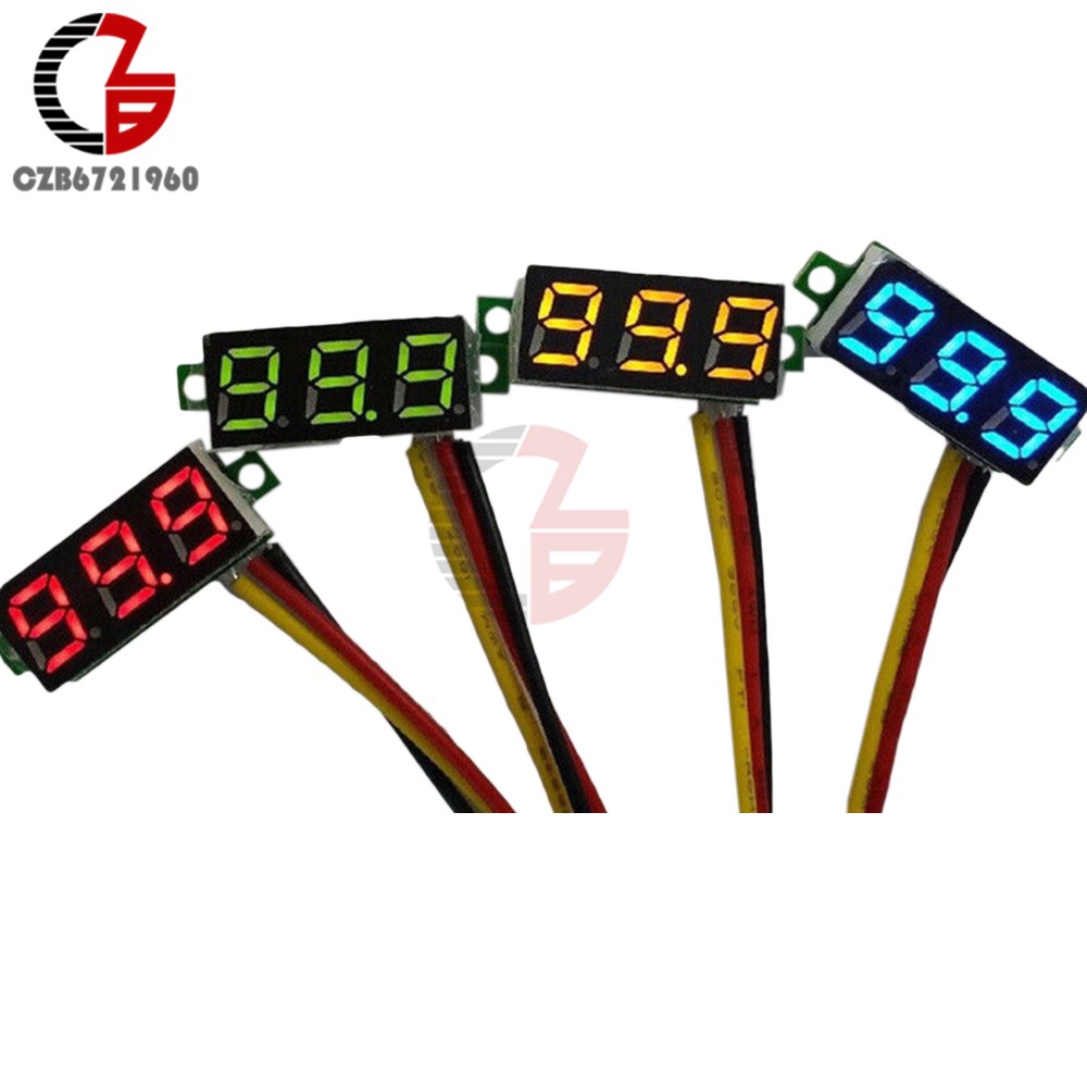 DC 0V-100V 3 Wire 0.28" LED Digital Voltmeter Voltage Meter Gauge Volt ...