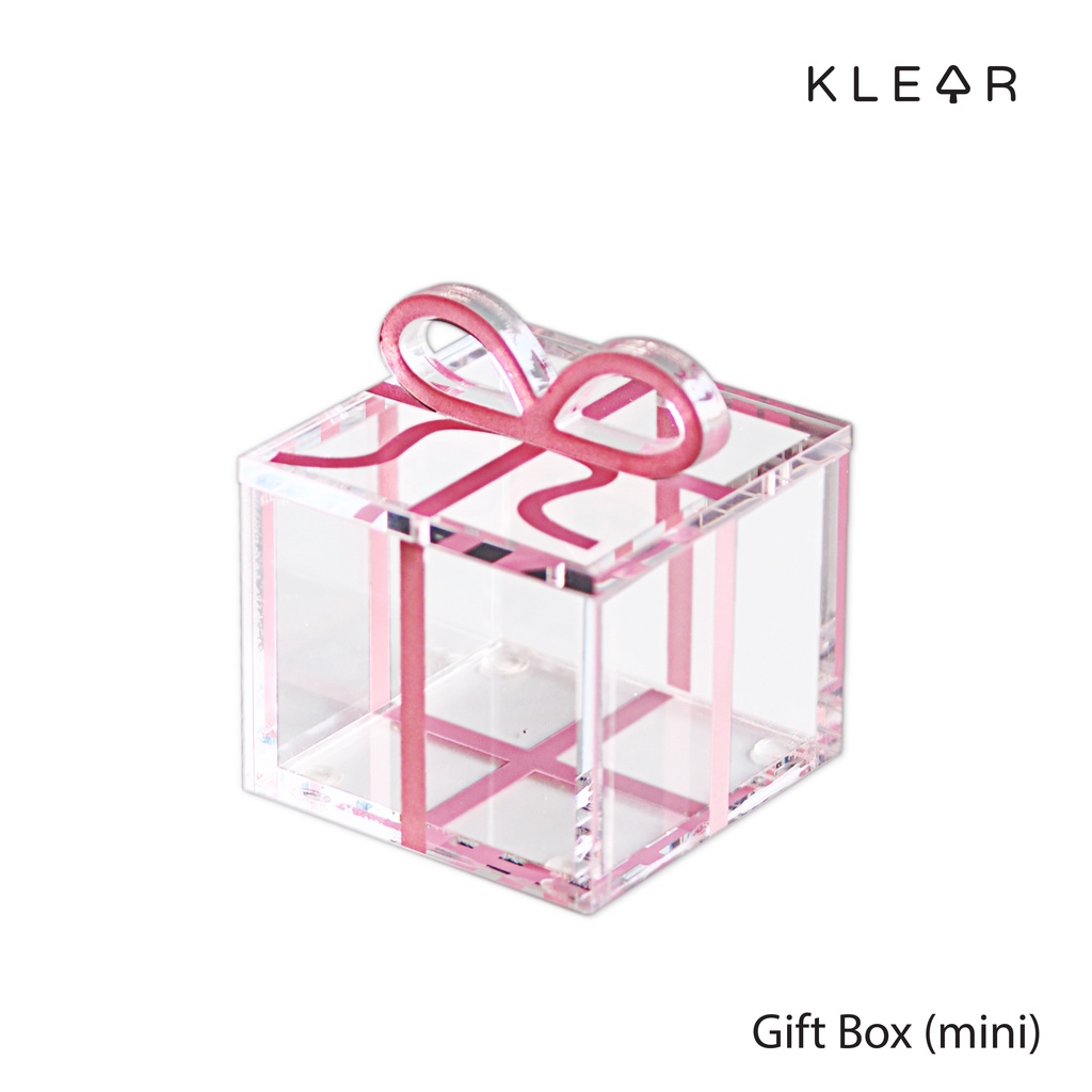 KlearObject Gift Box (mini) กล่องใส่ของขวัญ อะคริลิค มีโบว์ ใส่เครื่องประดับ ใส่ของชำร่วย ...