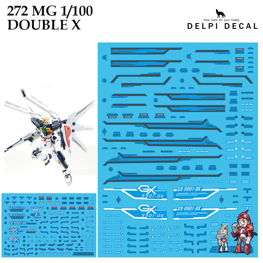 ดีคอลน้ำ [DELPI] 272 272A / 272M MG DOUBLE X GUNDAM 1/100 WATER DECAL ...