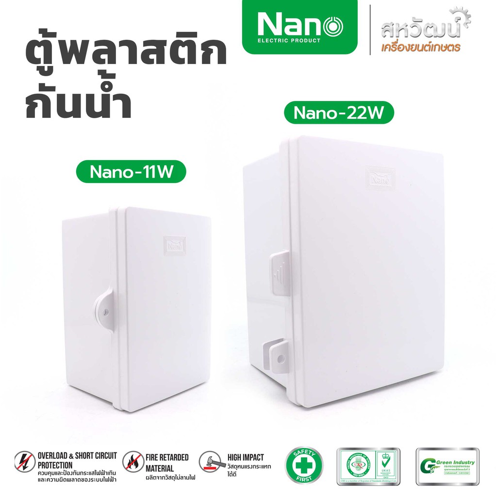 NANO ตู้กันน้ำ ตู้พลาสติก ตู้ไฟ กันน้ำ สีขาว ฝาทึบ NANO-11W / NANO- 22W ...