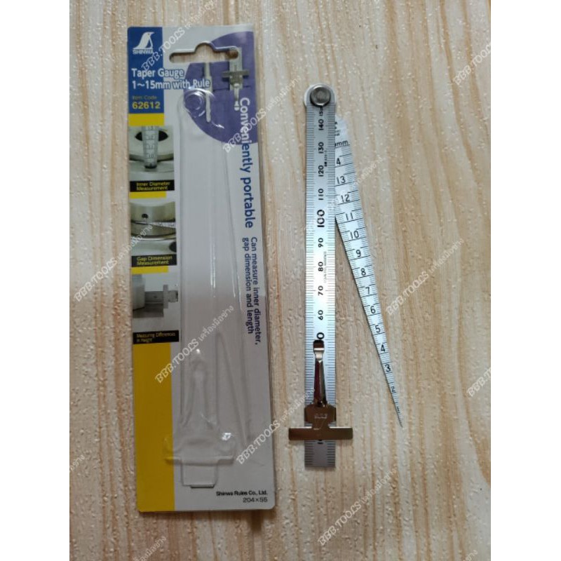 SHINWA Taper Gauge, with Straight Ruler เตเปอร์เกจ พร้อมไม้บรรทัด ...