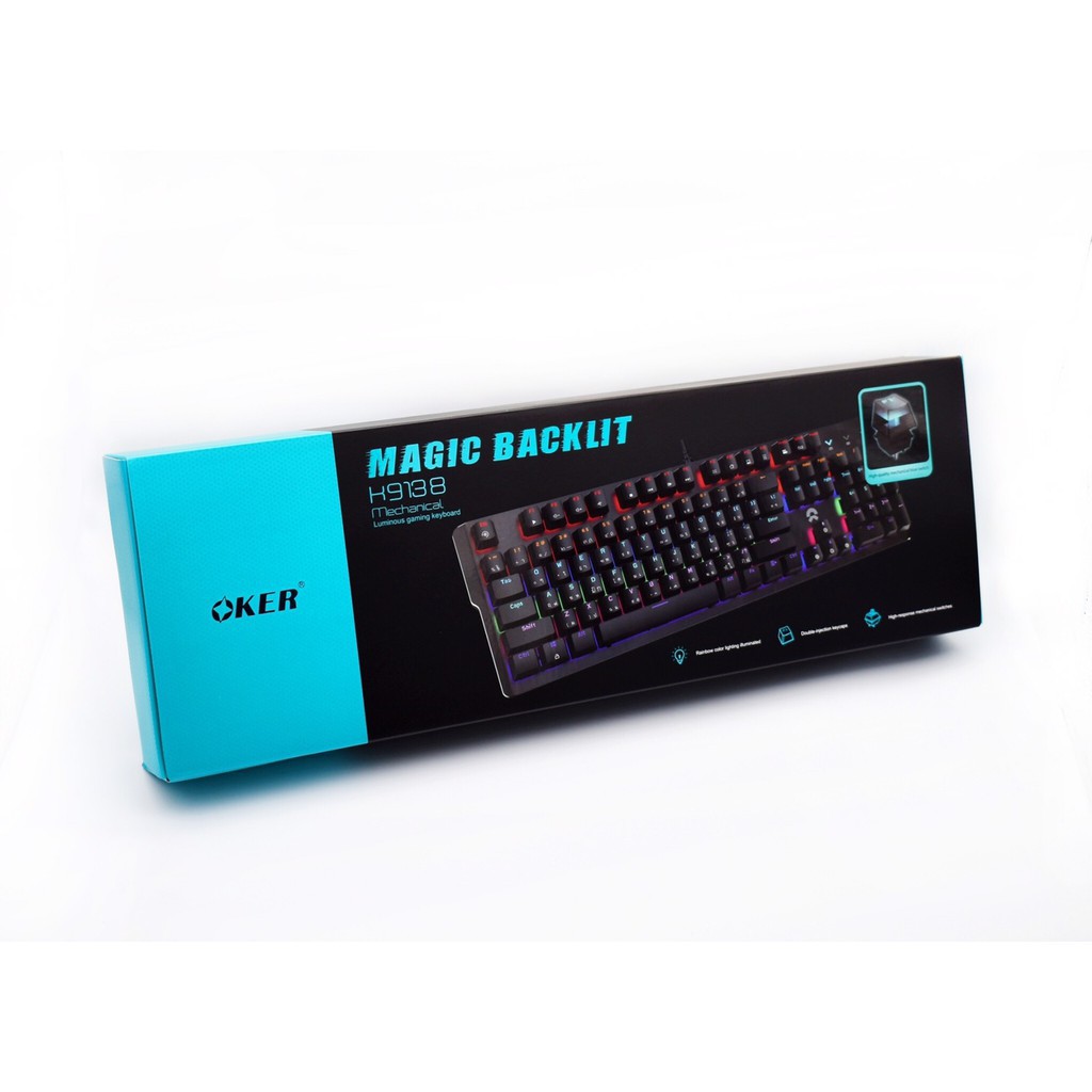 OKER Keyboard Machanical Blue Sw H9138 Gaming | Shopee Thailand