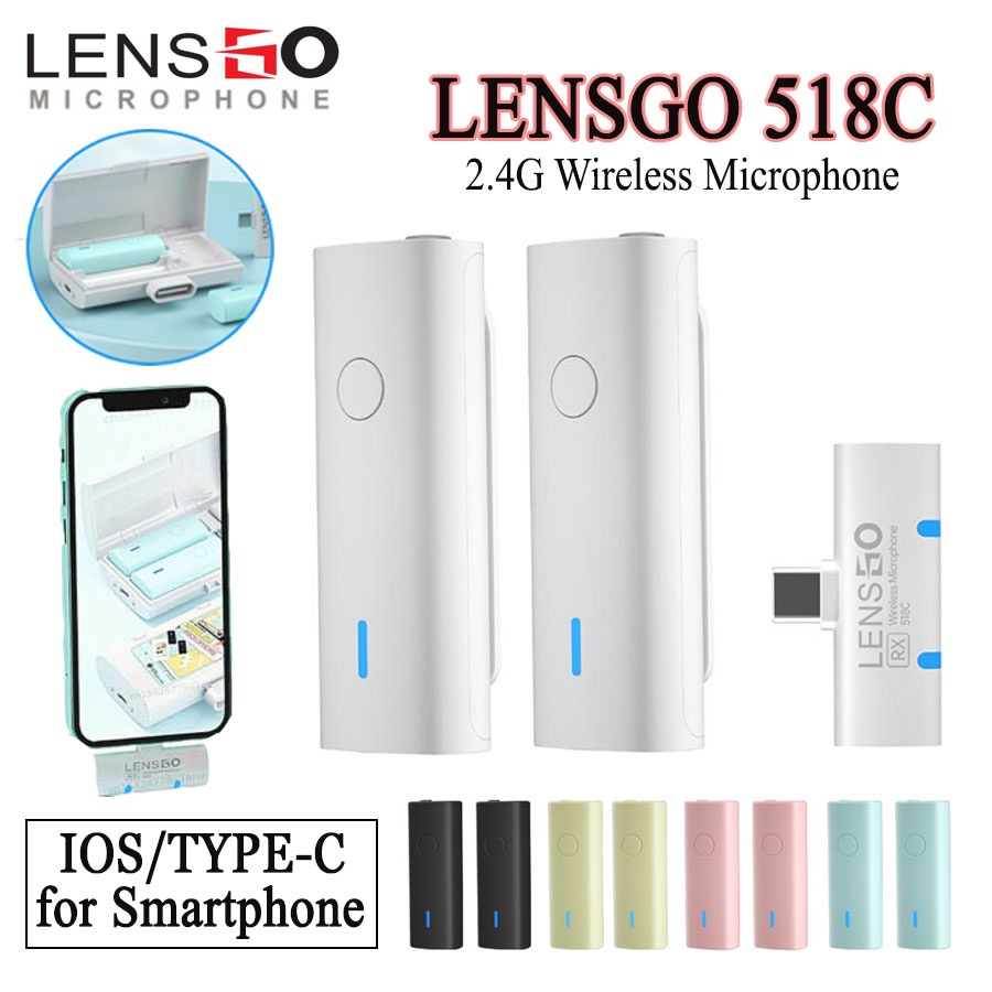 LENSGO 518C Wireless Lavalier Microphone for Smartphone สำหรับ (Iphone ...