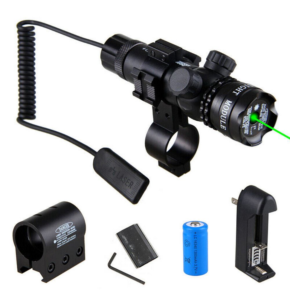 Powerful Tactical Green /Red Dot Laser Sight Rail Barrel Scope Mount ...
