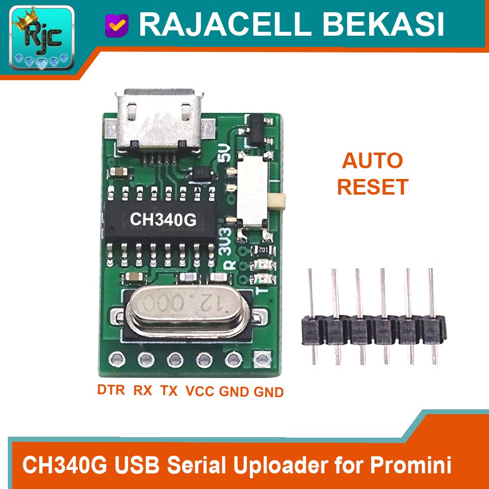 โปรแกรมเมอร์พินรีเซ็ต Micro USB เป็น Series TTL CH340G + DTR สําหรับ ...