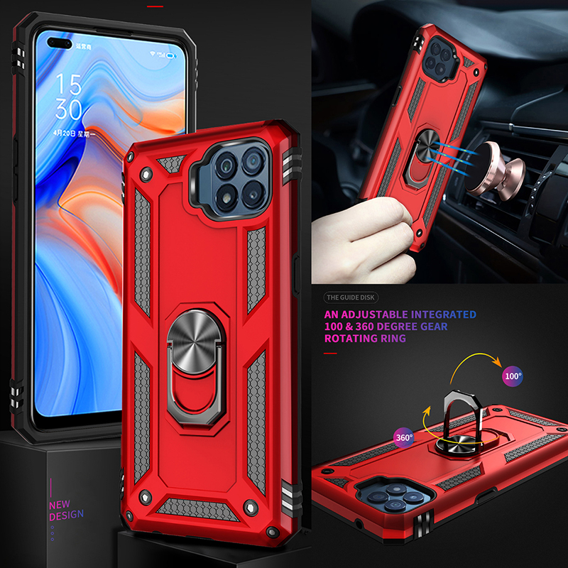 สําหรับ OPPO Reno 4 F / Reno 4 Lite กันกระแทกเกราะทหารเคส 360° ฝาครอบขา ...