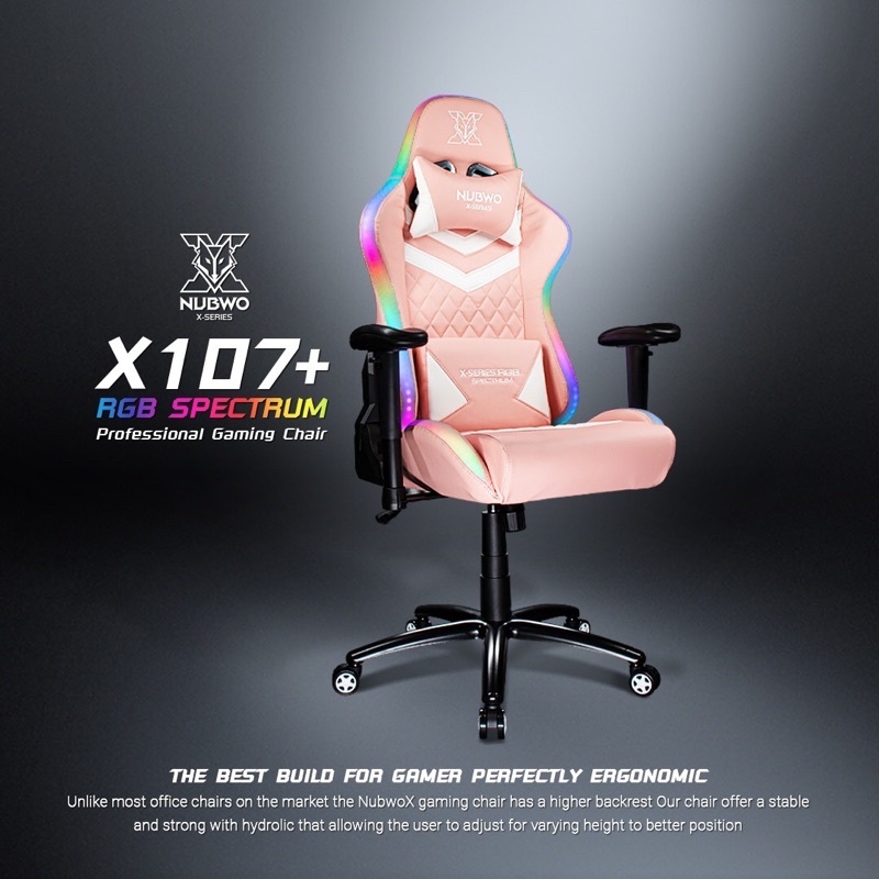 NUBWO X107+ PINK EDITION RGB SPECTRUM GAMING CHAIR เก้าอี้เกมมิ่งเกียร์ ...