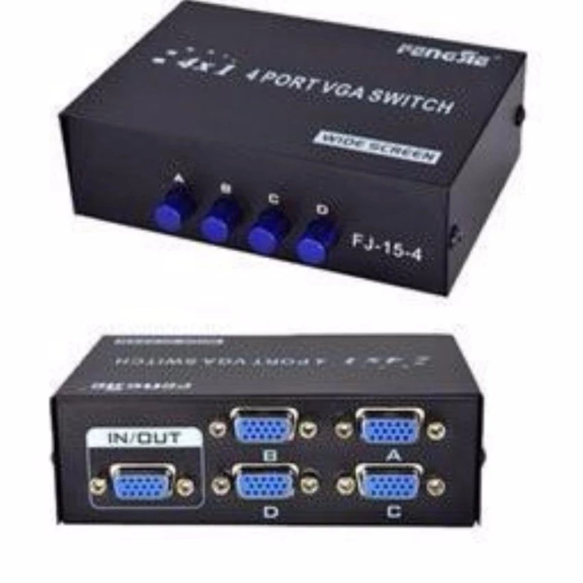 VGA Switch SELECTED 4port เข้า4ออก1จอ รุ่น VGA-15-4 (Black)4 Ports 4-In 1-Out VGA switch #760 ...