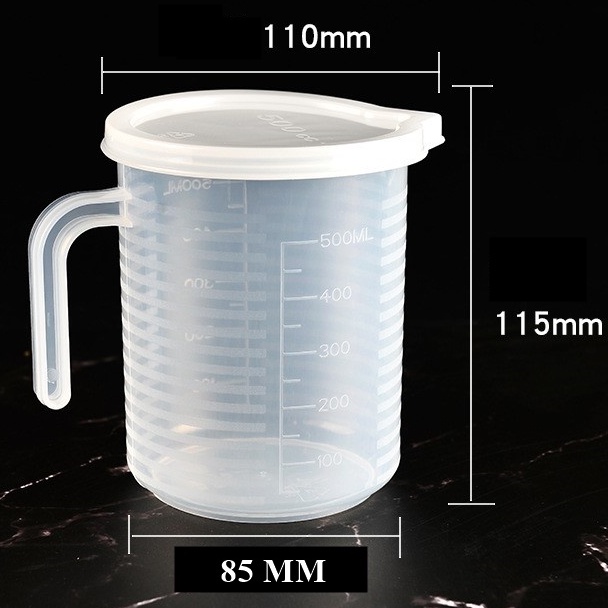 เหยือกตวงพร้อมฝาปิด เหยือกทนความร้อน ถ้วยตวง แก้วตวง ทนสารเคมี เข้าไมโครเวฟได้ ขนาด 300 ,500 ...