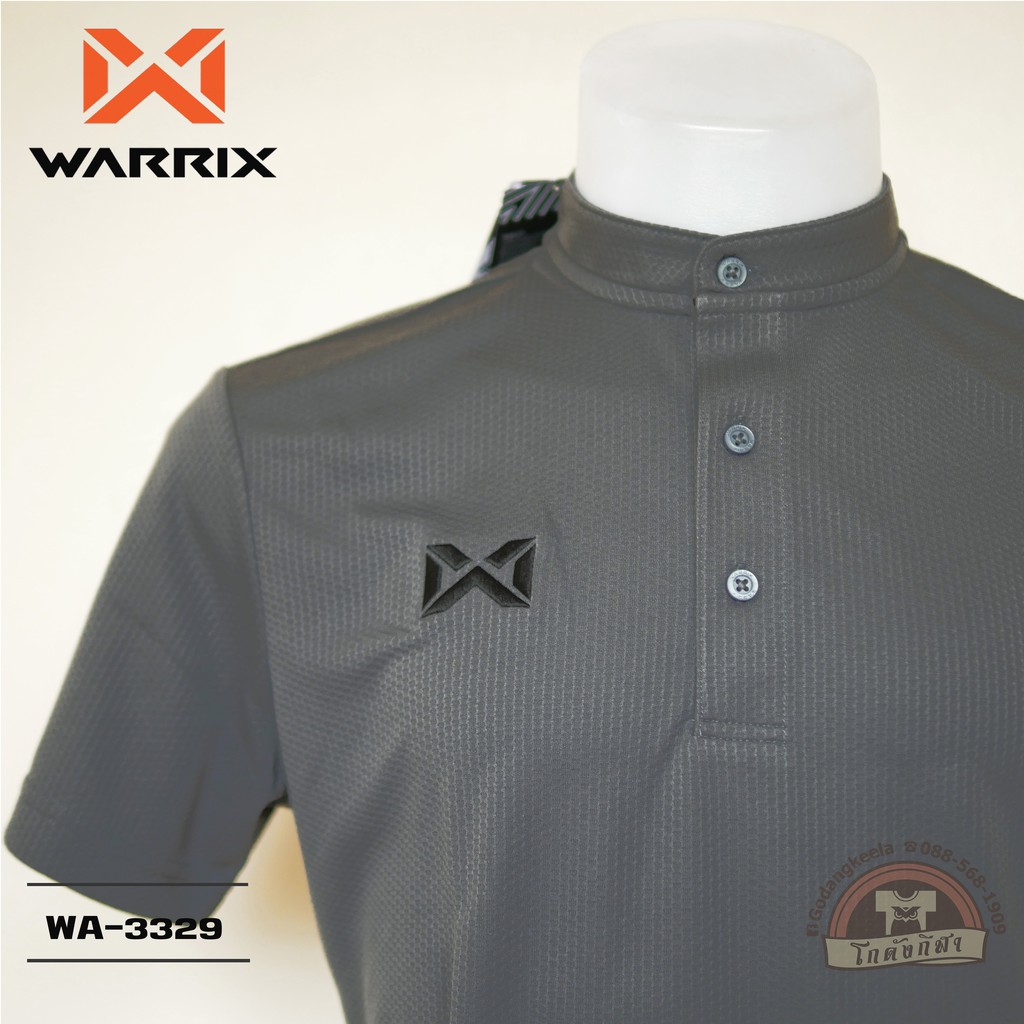 WARRIX เสื้อโปโล คอจีน WA-3329 สีเทา EE วาริกซ์ วอริกซ์ ของแท้ 100% | Shopee Thailand
