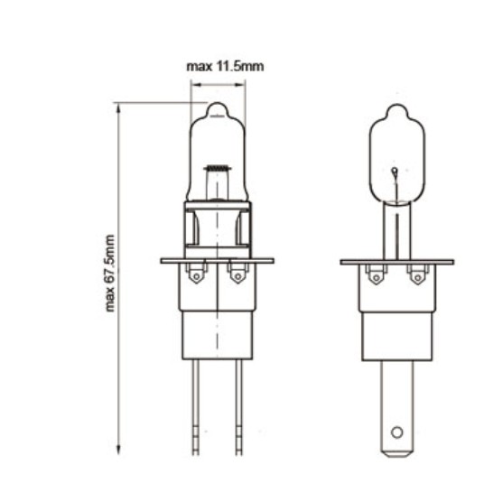 หลอดไฟหน้ารถยนตร์ H3C 12V 55W 100W PK22D Halogen Headlight Bulb (Clear ...