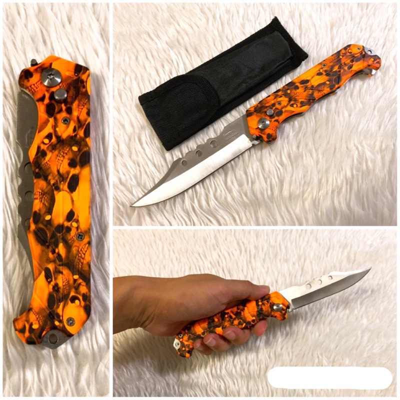 มีดสปริง มีดพับ ขนาดใหญ่ SK69 พร้อมซอง | Shopee Thailand