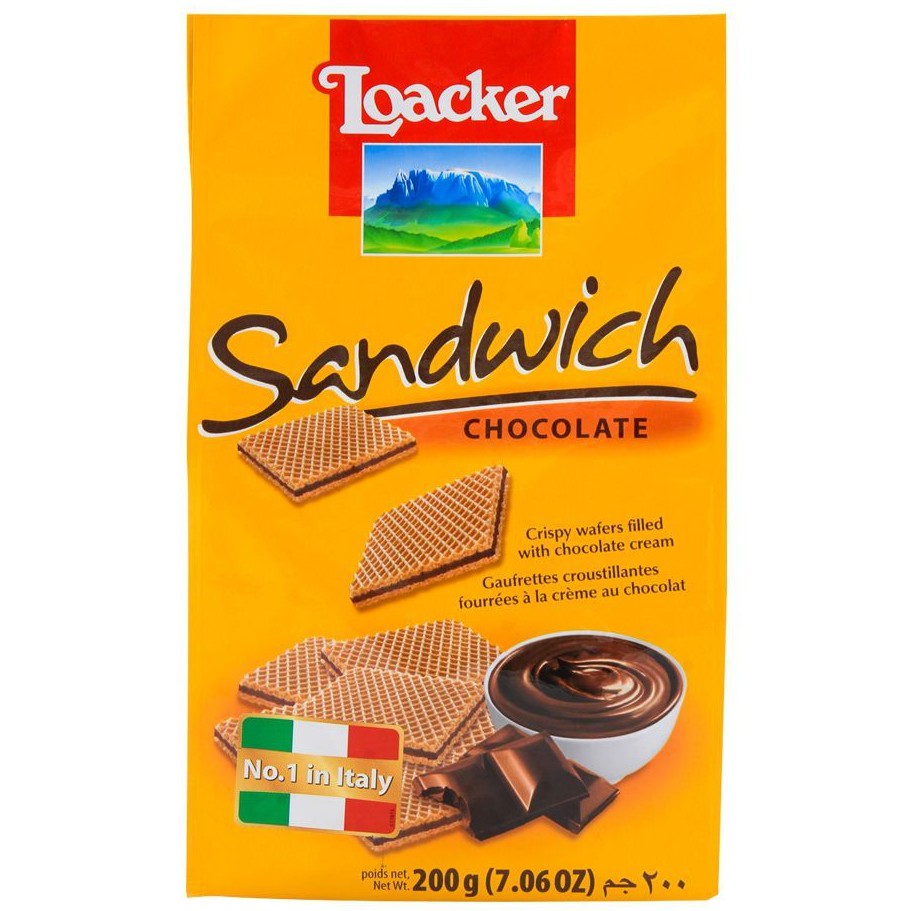 ล็อคเกอร์ แซนวิช เวเฟอร์ วานิลลา ช็อกโกแลต 200 กรัม Loacker Sandwich ...