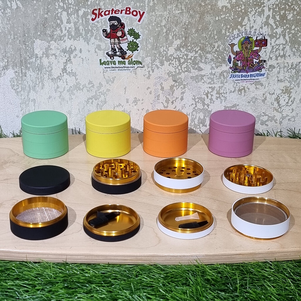 [1002] ที่บดสมุนไพร pastel Grinder ขนาด 63mm 4ชั้น ฟันคม งานCNC เครื่อง ...
