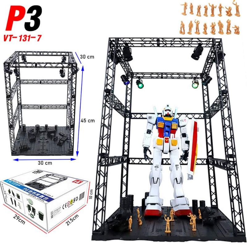 ชุดโครงเหล็กโรงเก็บหุ่นกันดั้ม พร้อมไฟSpotlight 8 ดวง Gundam Hanger P03 ...