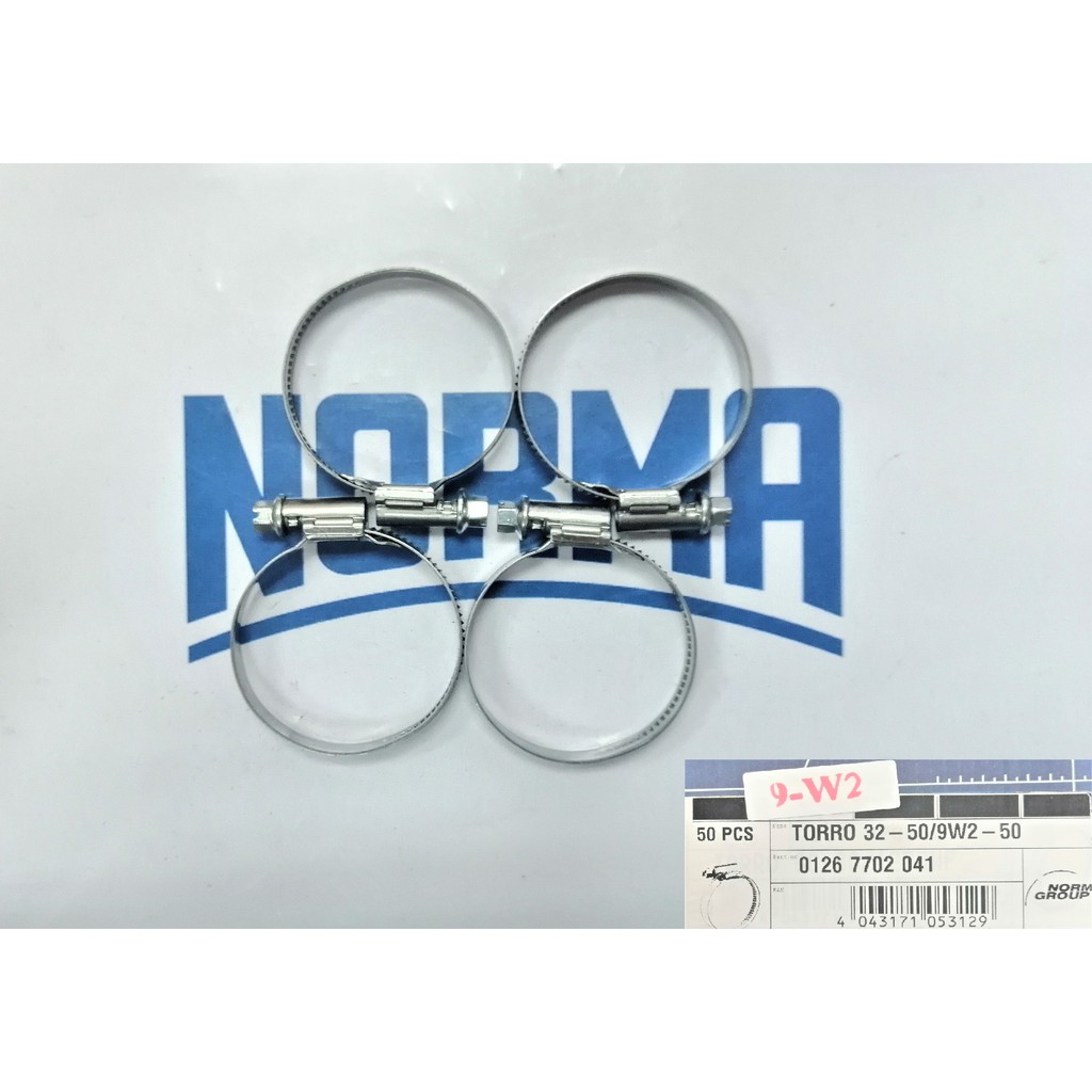 เหล็กรัดท่อสเตนเลส เข็มขัด NORMA W2-9 (8-12)-(130-150) NORMA TORRO W2 ...