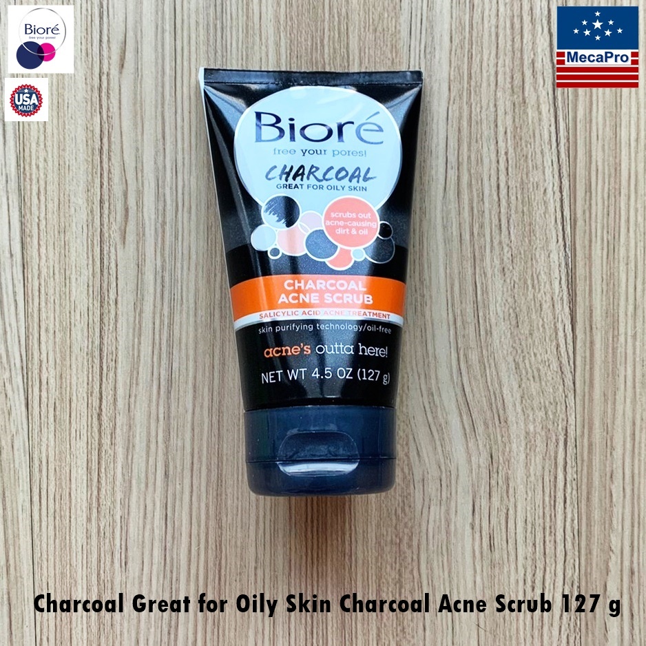 Biore® Charcoal Great for Oily Skin Charcoal Acne Scrub 127 g บิโอเร ชา ...