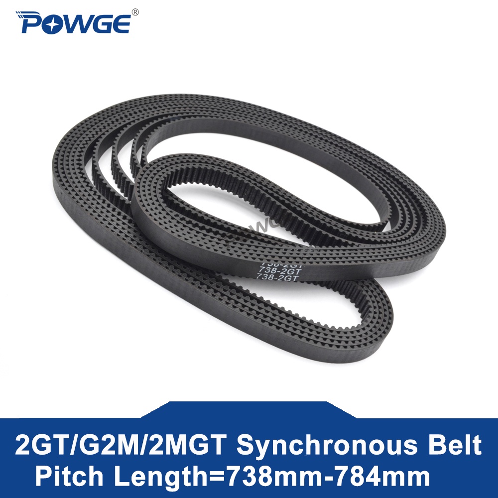 POWGE 2MGT 2M G2M 2GT Synchronous Timing belt Pitch length 738/740/750/752/760/770/782/784 width ...