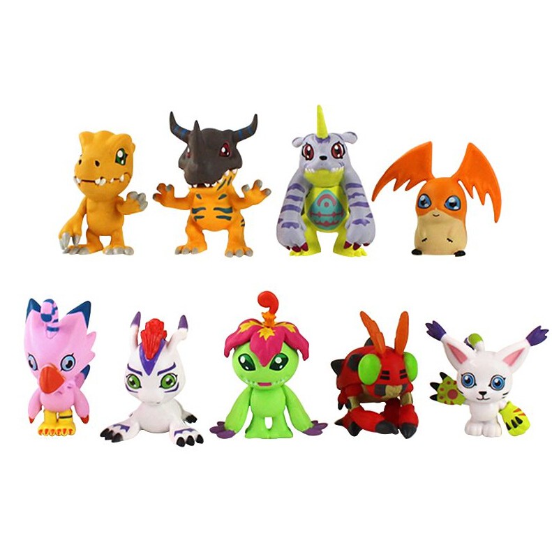 9 ชิ้น/ล็อต 3-5 ซม.Digimon Adventure Figures Tailmon Gomon Piyomon ...