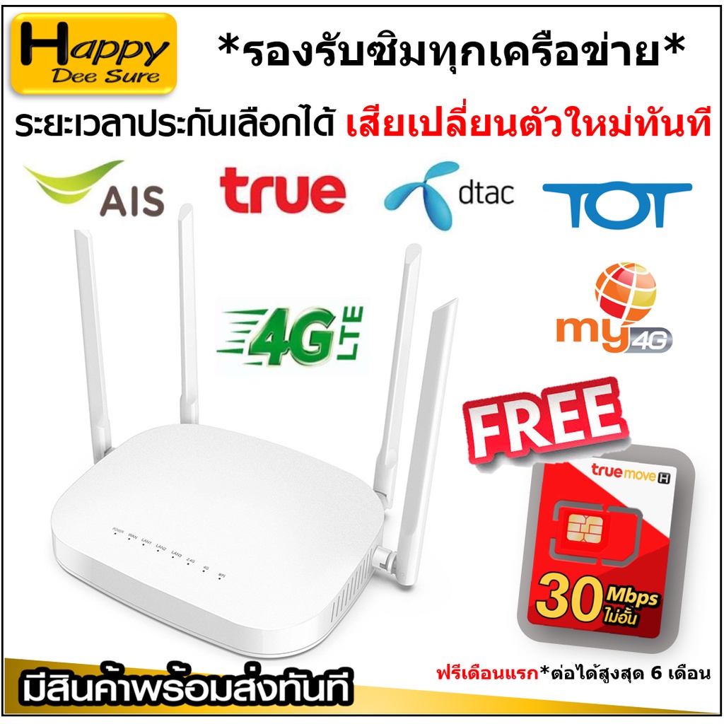 4G Router WiFi 300Mbps เราเตอร์ ใส่ซิม เมนูอังกฤษ ใช้งานง่าย รองรับทุก ...