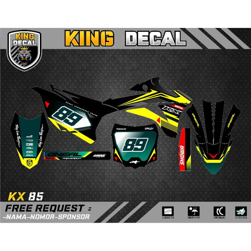 รูปลอก KX 85 FULL BODY DECAL KX 85 รถบรรทุกมาตรฐานสามารถชื่อและหมายเลข ...