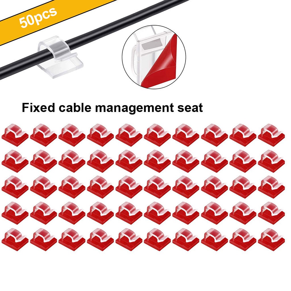 3M ความหนืดสูง 50PCS คลิปสายเคเบิล Self กาวการจัดการสายไฟคลิปสายไฟ ...