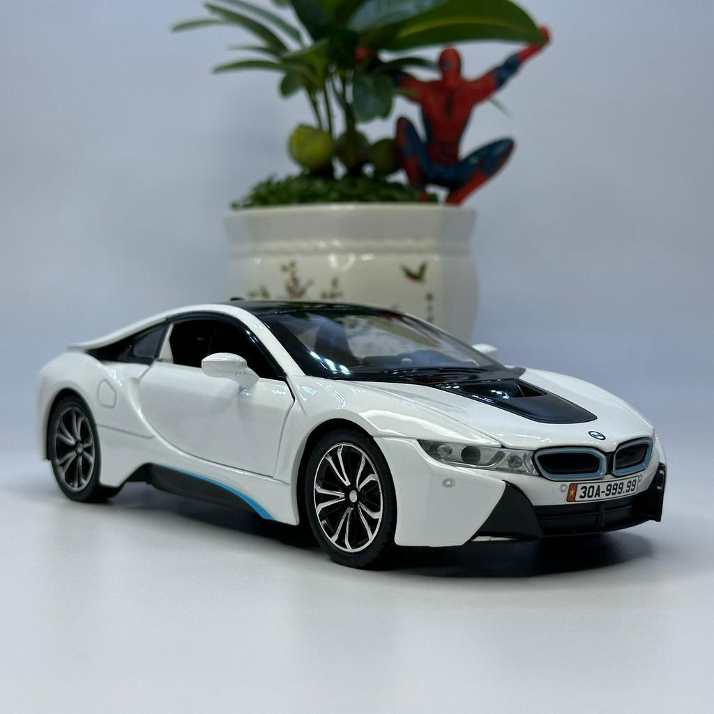 Jiaye metal 1:22 รุ่น BMW i8 supercar พร้อม VIP LICENSE PLATE | Shopee ...