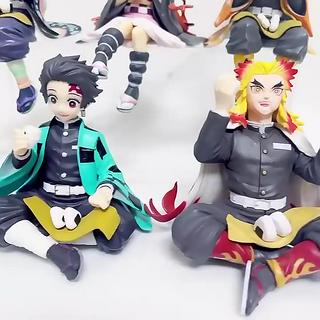 โมเดลฟิกเกอร์ PVC รูปการ์ตูนอนิเมะ Demon Slayer Tanjiro Nezuko Sit ...