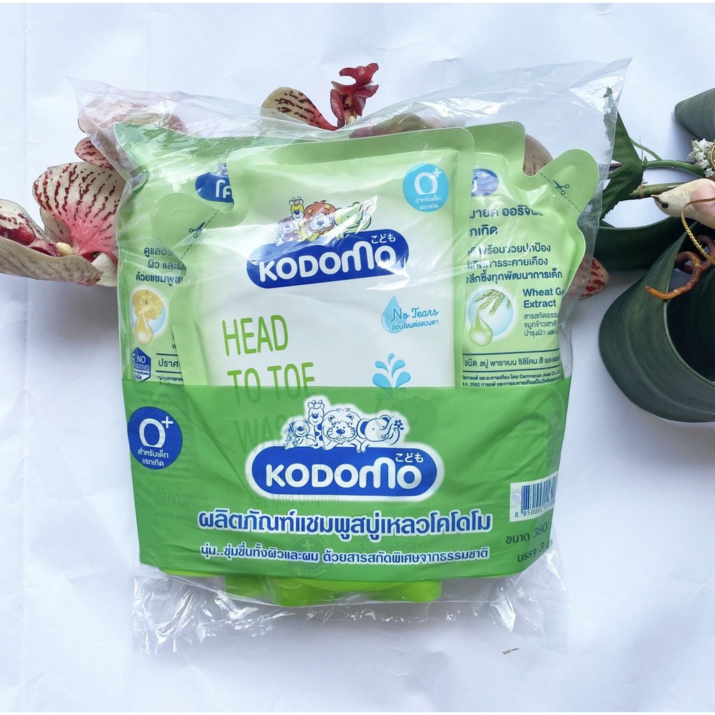 380 ml. แบบเติม 3 ถุง ผลิต 09/23 Kodomo Head To Toe Wash โคโดโมะ แชมพูสบู่เหลว | Shopee Thailand