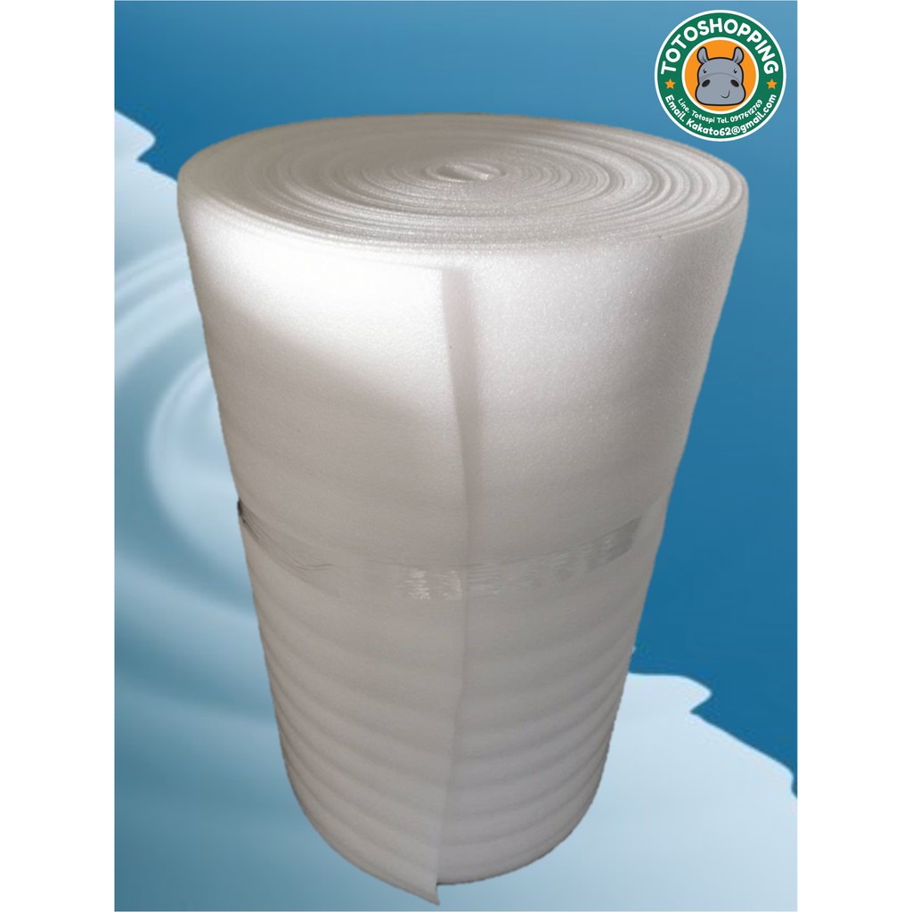 แผ่นEPE FOAMสีขาว หนา5mm กว้าง100cm ยาว40m แผ่นโฟมกันกระแทก แผ่นโฟมรอง ...