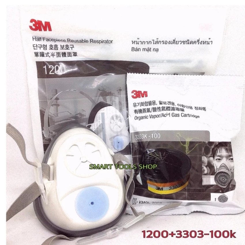 3Mหน้ากากกรองเดี่ยวรุ่น1200+ไส้กรอง3303K-100(ไส้กรองหนาพิเศษ) | Shopee ...