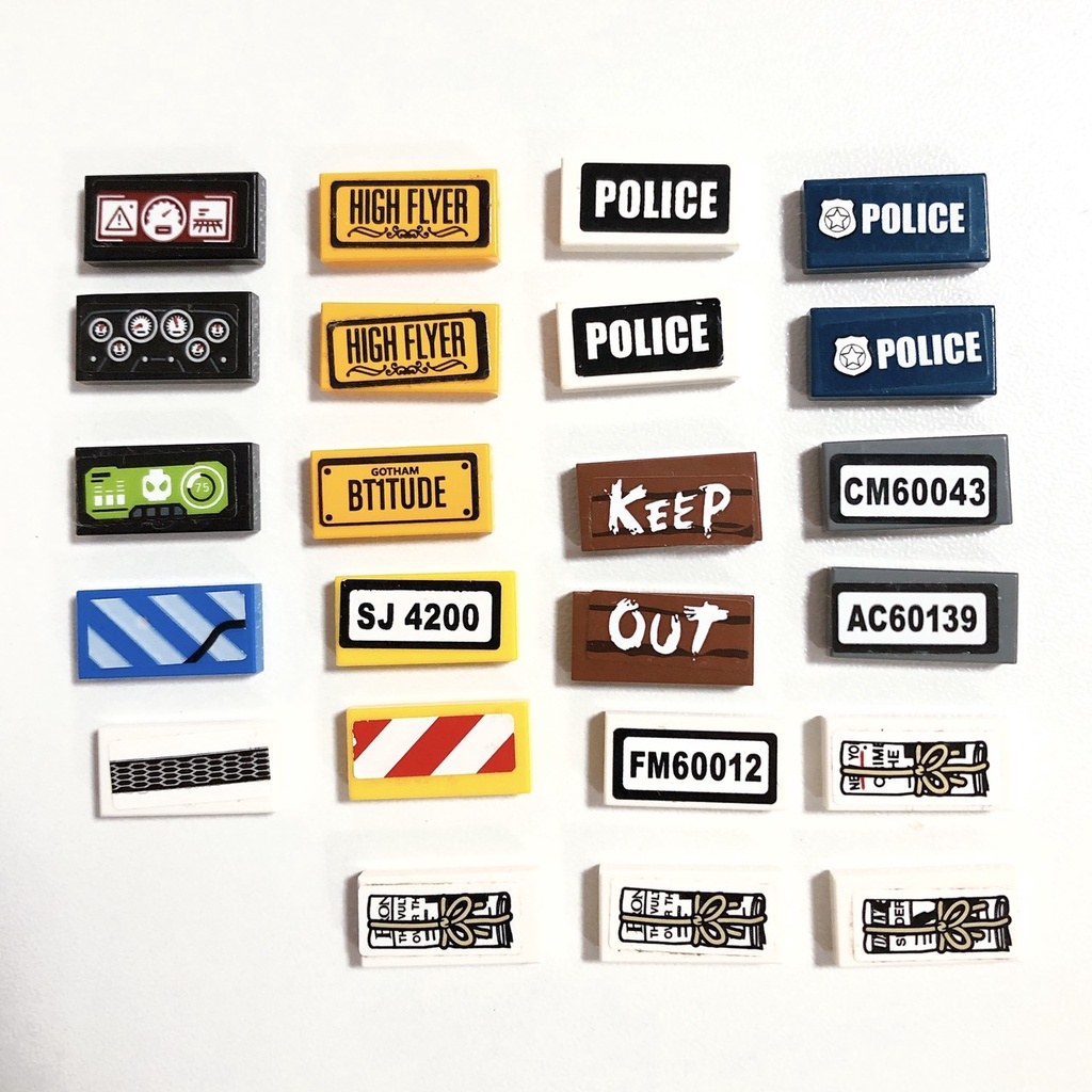 Lego part (ชิ้นส่วนเลโก้) No.3069 Tile 1 x 2 with Groove - sticker ...