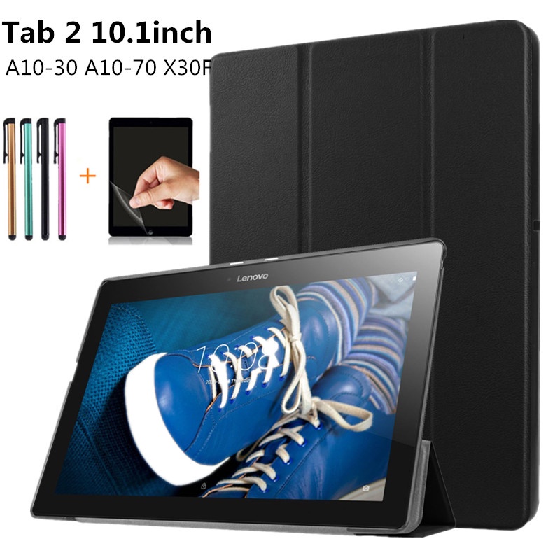 ใหม่ เคสแท็บเล็ตหนัง PU พร้อมปากกาสัมผัส และฟิล์ม สําหรับ Lenovo Tab2 ...