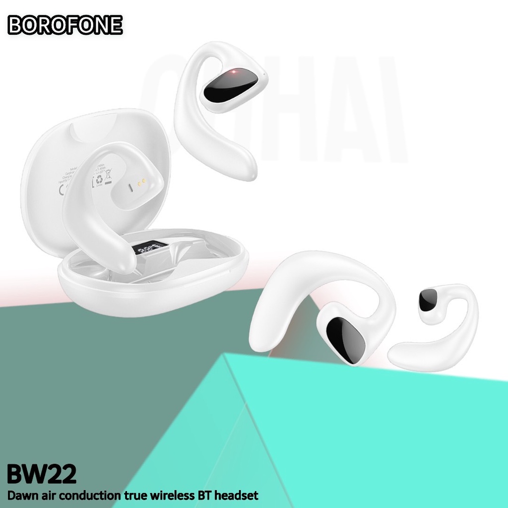 Borofone BW22 หูฟังบลูทูธไร้สายพร้อมกล่องชาร์จ เปิด-ปิด แบบ pop up | Shopee Thailand