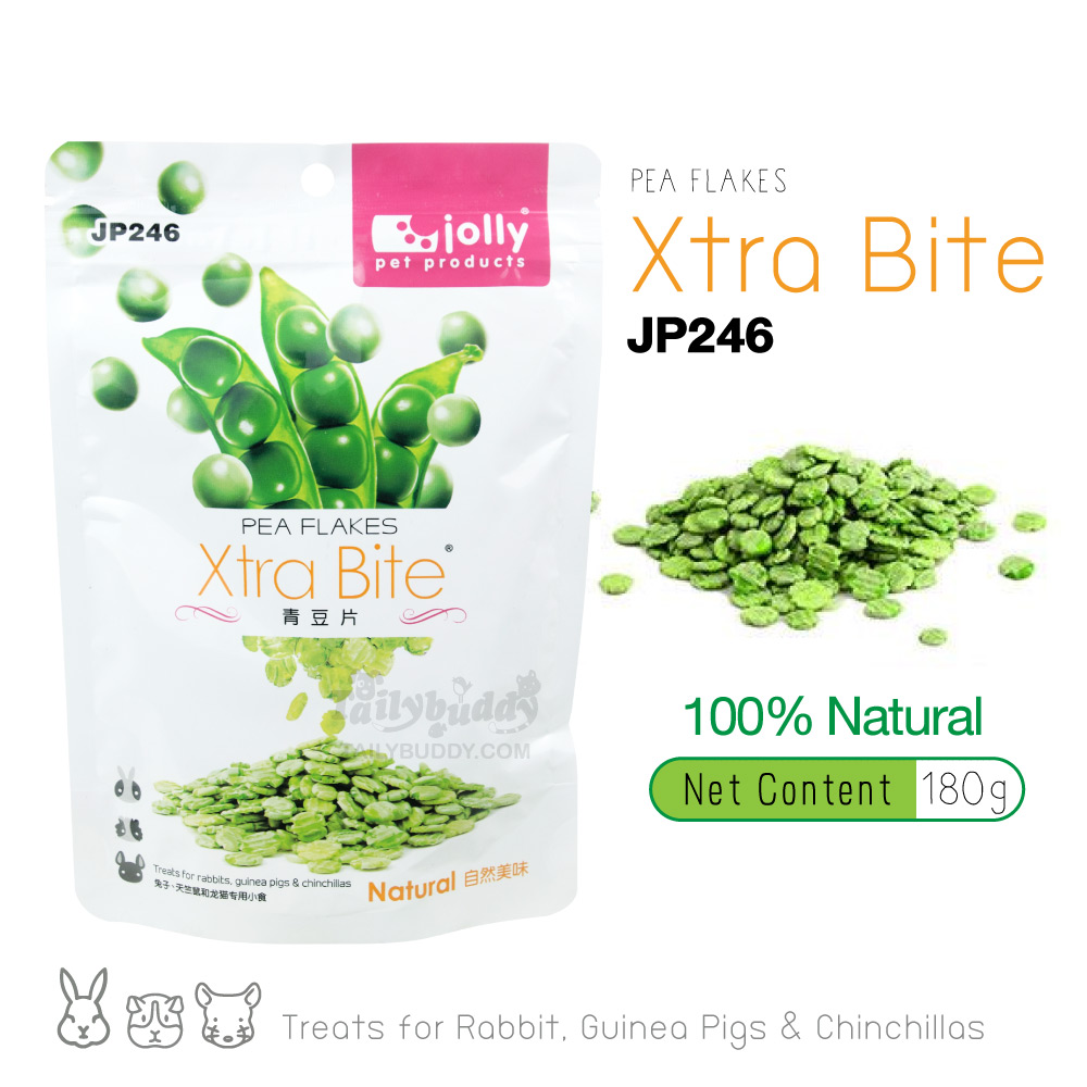 Jolly Xtra Bite Pea Flakes ถั่วลันเตาอบแห้ง สำหรับ กระต่าย แกสบี้ และชินชิล่า (180g) (JP246 ...