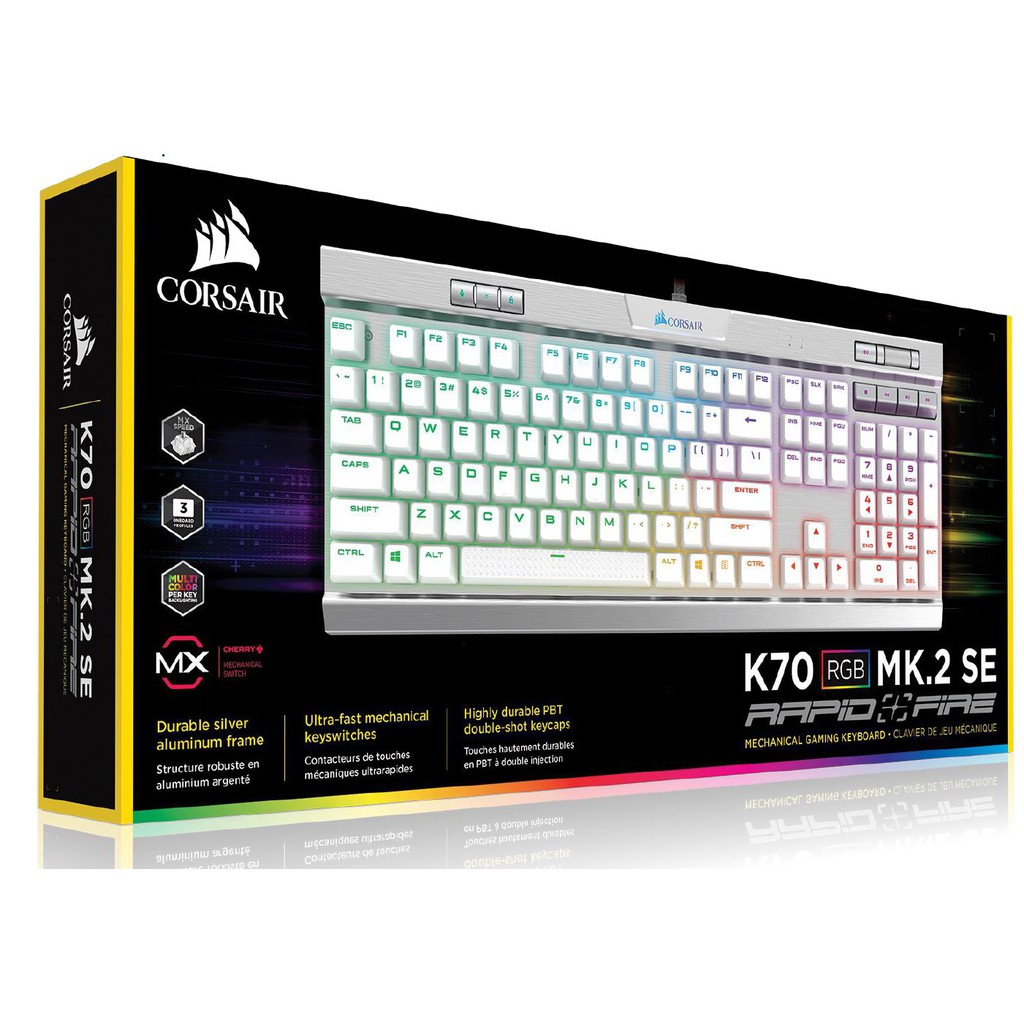 CORSAIR K70 RGB MK.2 SE RAPIDFIRE Mechanical Gaming Keyboard-CHERRY® MX Speed | Shopee Thailand