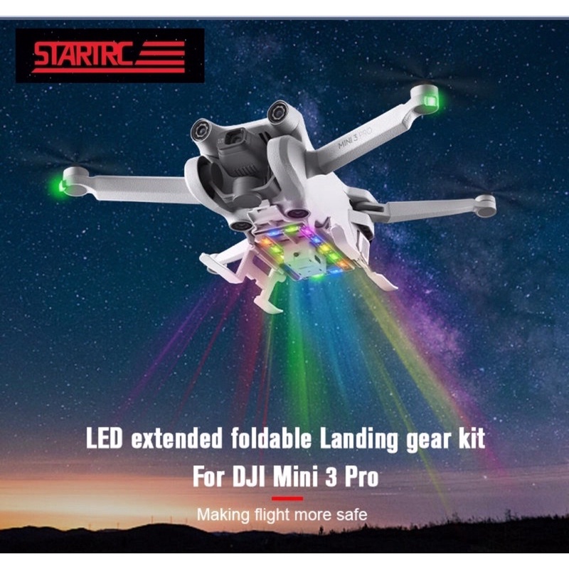 STARTRC DJI Mini 4 Pro / 3 Pro LED Landing Gear Foldable Extended Landing Skid Anti-drop ...