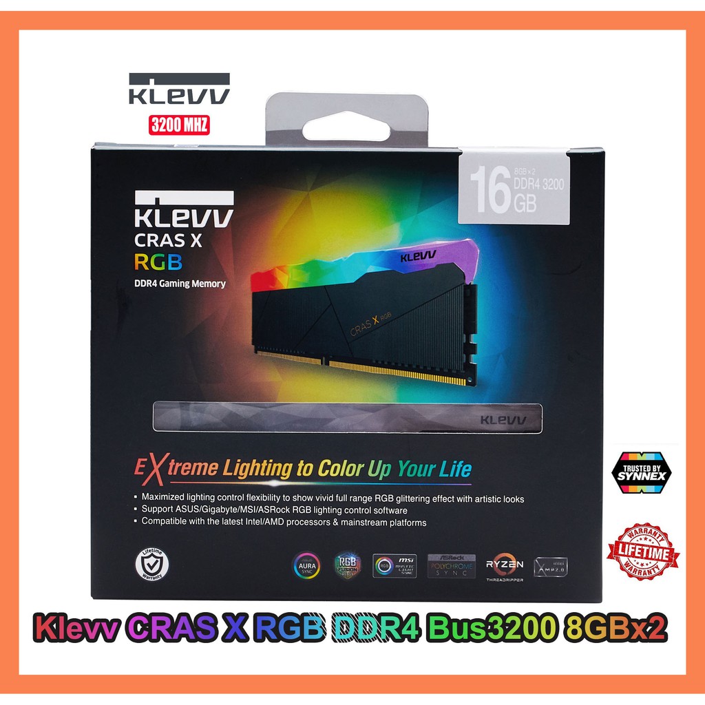 Klevv CRAS X RGB DDR4 3200MHz 8GBx2 ( 16GB ) | Shopee Thailand