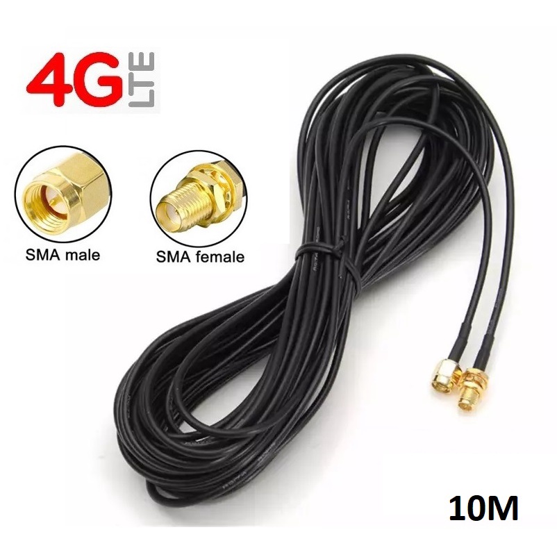 สาย PR SMA RG174 10 เมตร 4G 3G Extension Antenna Cable SMA Male to SMA ...