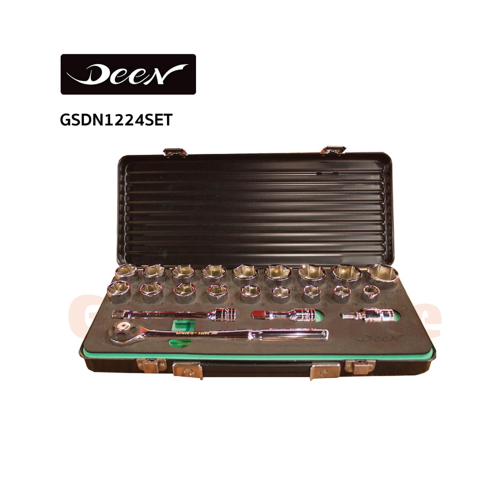 DEEN NO.GSDN1224SET Set 1/2"sq Mobile Tool 14-32mm. 24pcs Factory Gear By Gear Garage | Shopee ...