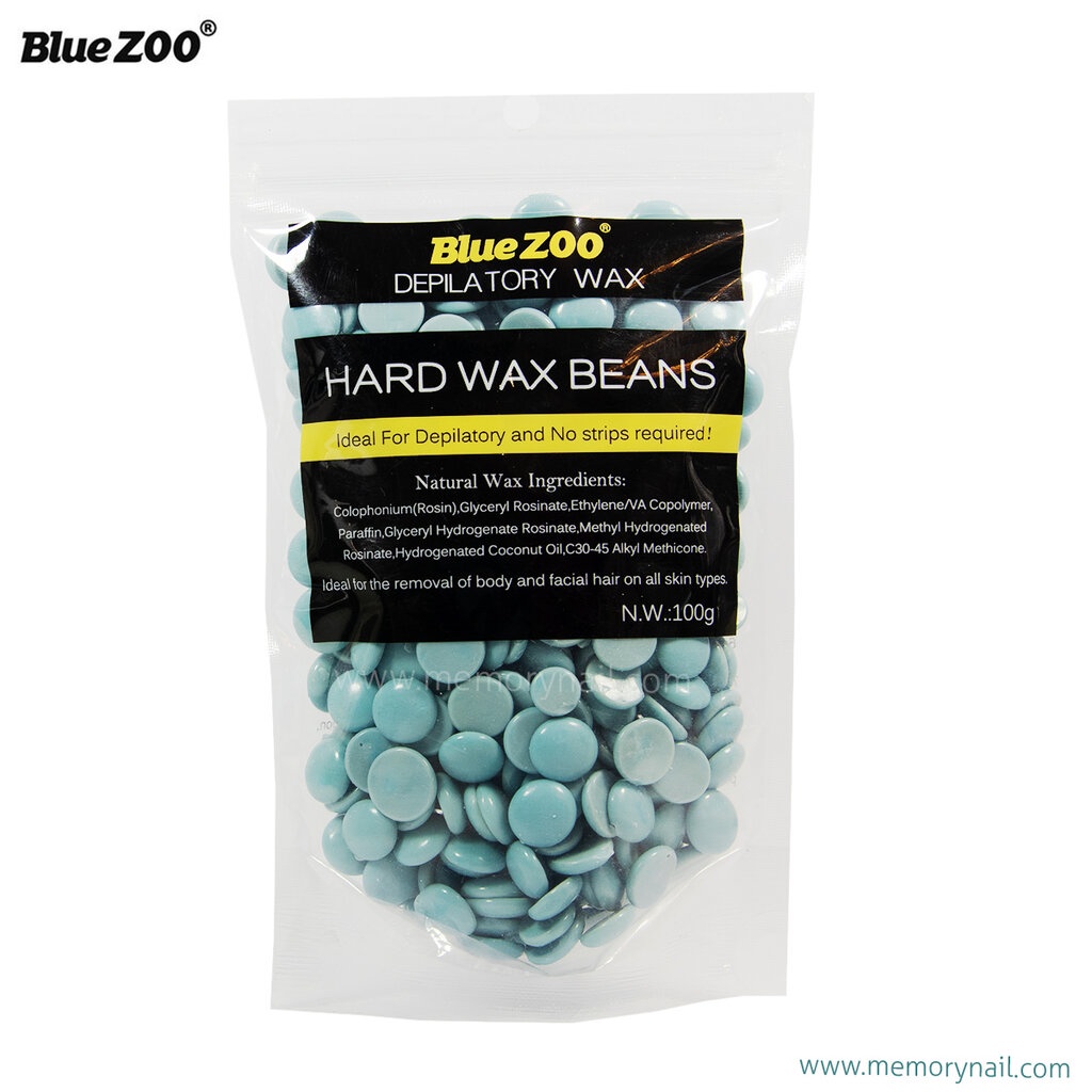 เม็ดแว๊กซ์กำจัดขน Blue Zoo 100g. ของแท้ 100% ฟรีไม้พาย Hard wax Bean ...