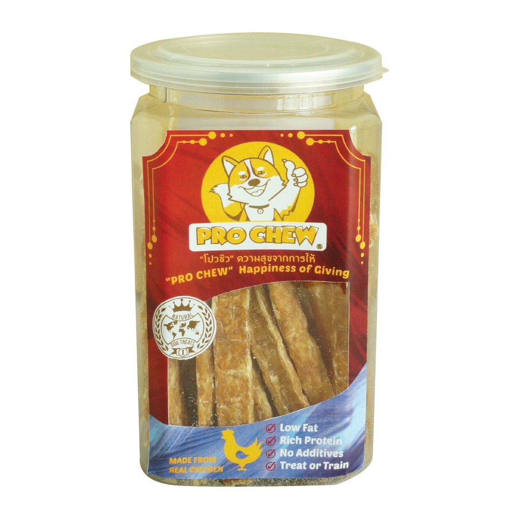 PRO CHEW Chicky Stick 200g Can Sizeโปวชิว ชิกกี้สติ๊ก (ไก่สับอัดแท่ง ...