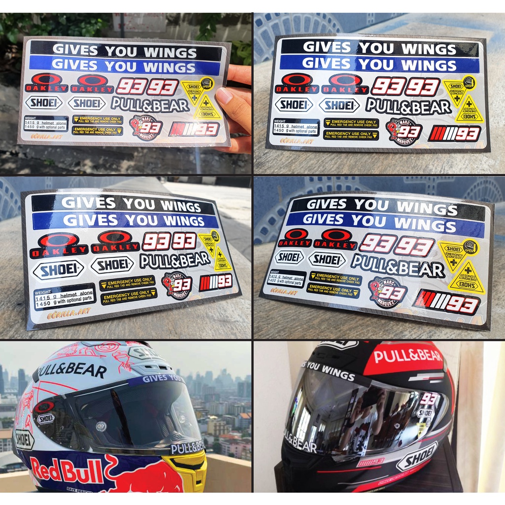 สติ๊กเกอร์ชิวหมวกกันน็อค SHOEI ,Sticker Helmet สติ๊กเกอร์ติดชิว ...