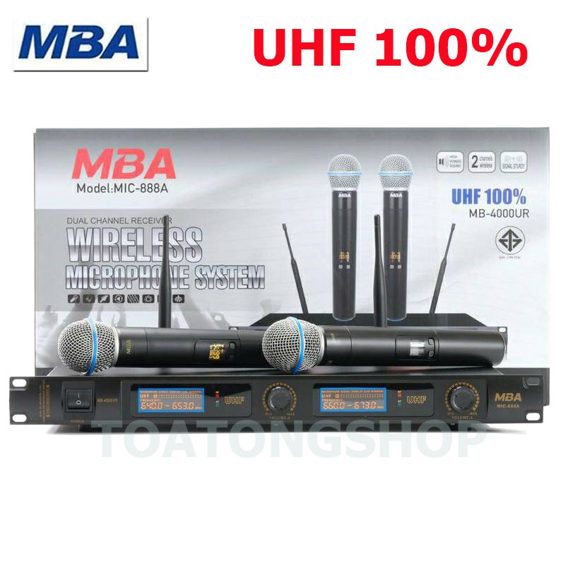 MBA ไมค์ลอยคู่ ปรับความถี่ได้ รุ่น MB-4000U (UHF) พร้อมกระเป๋าใส่ไมค์ ...