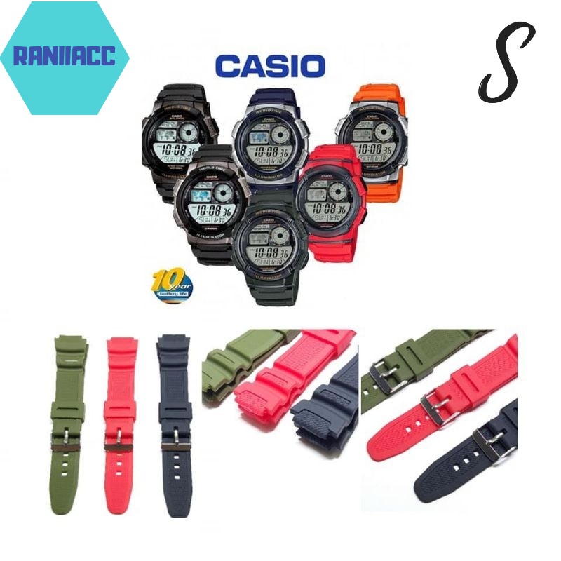 Casio AE-1000W-2AVDF / AE1000W / AE1000W2 WATCH STRAP BONUS RUBBER PEN G SHOCK GSHOCK WATCH ...