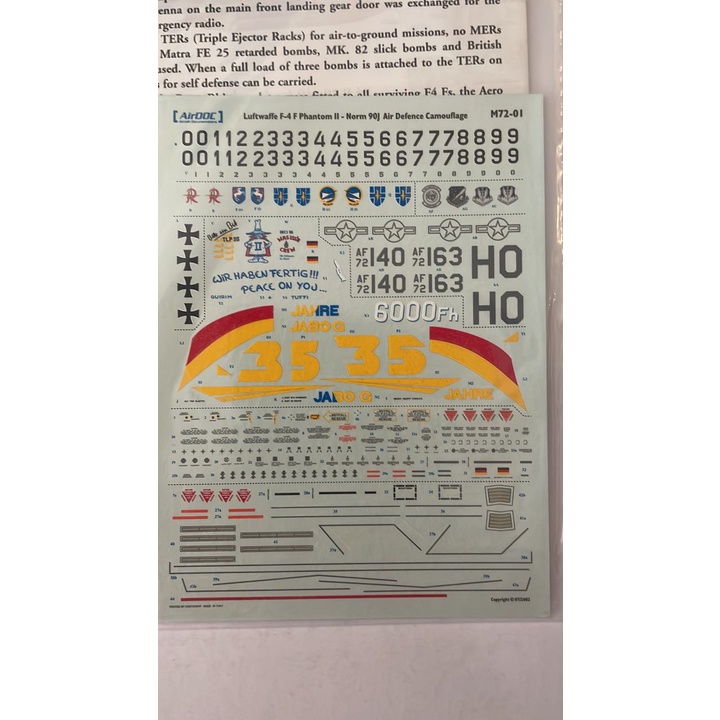 Airdoc M72-01 F-4F Phantom II 1 (นอร์ม 90J) 1/72 - DECAL | Shopee Thailand
