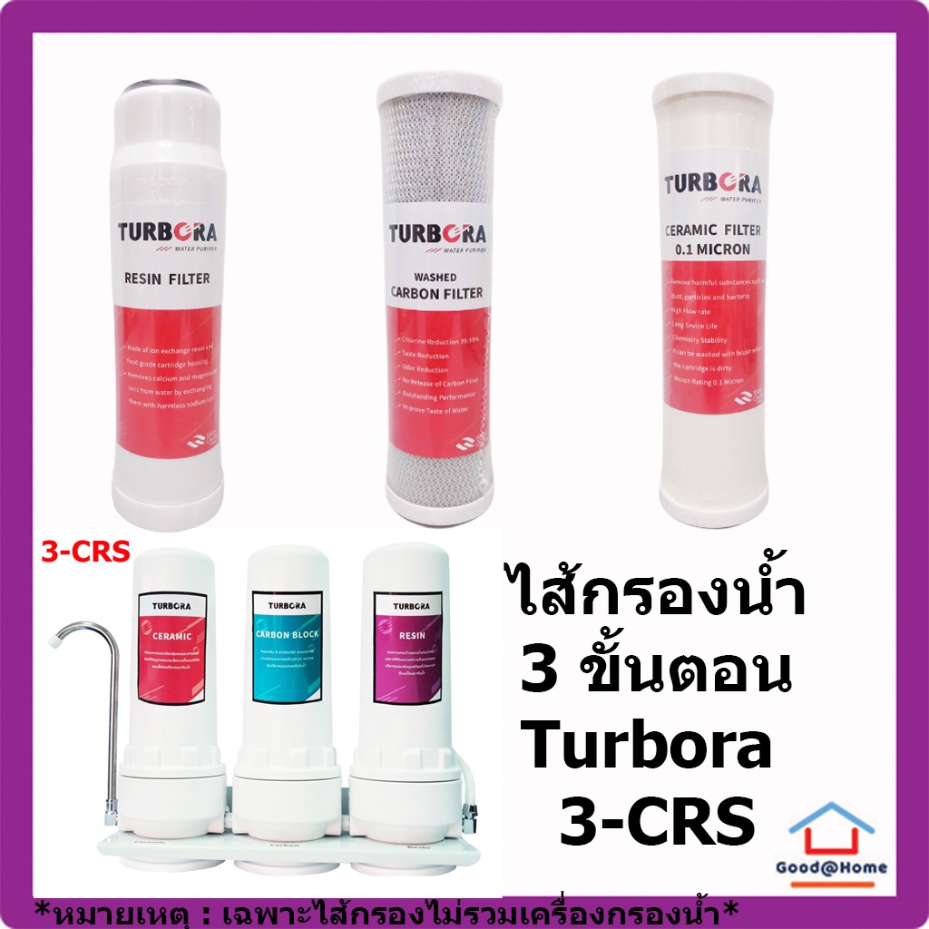 ชุดรวม ไส้กรอง Turbora 3 ขั้นตอน สำหรับเครื่อง Turbora 3-CRS Water Filter Water Purifier ไส้กรอง ...